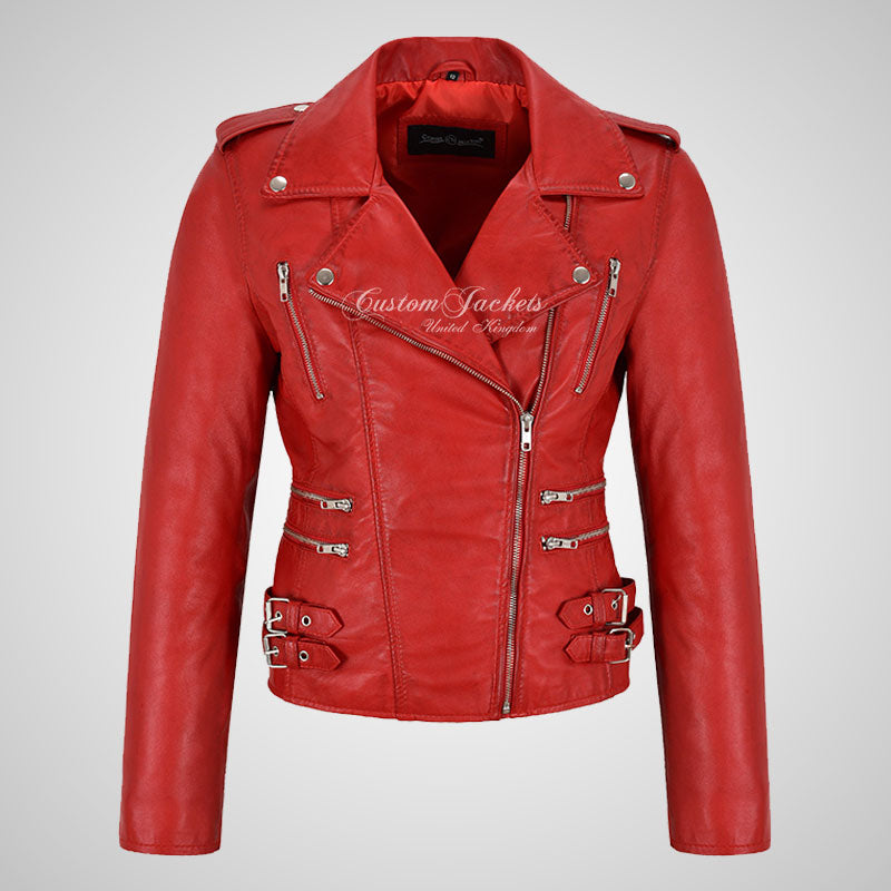 CATWALK Ladies Leather Biker Jacket Soft Lambskin Leather – Custom Jackets