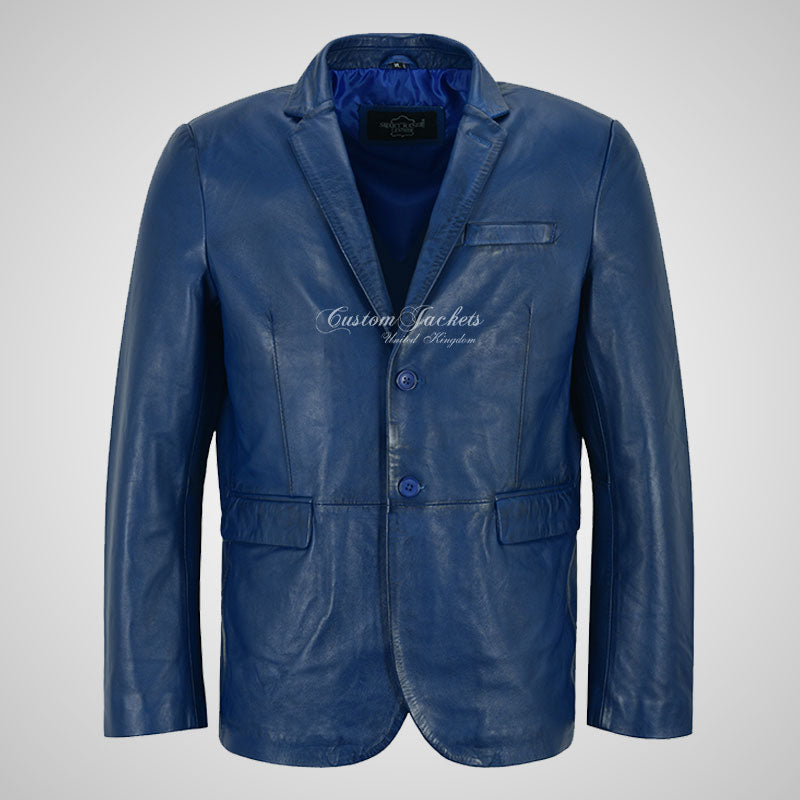ROMA Men's 2 button Leather Blazer Leather Sports Jacket – Custom Jackets